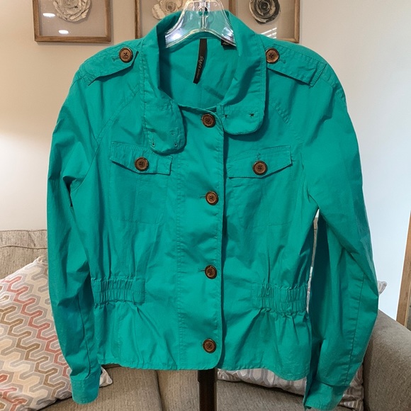 Vintage | Jackets & Coats | Y2k Skyes The Limit Teal Cropped Shirt ...